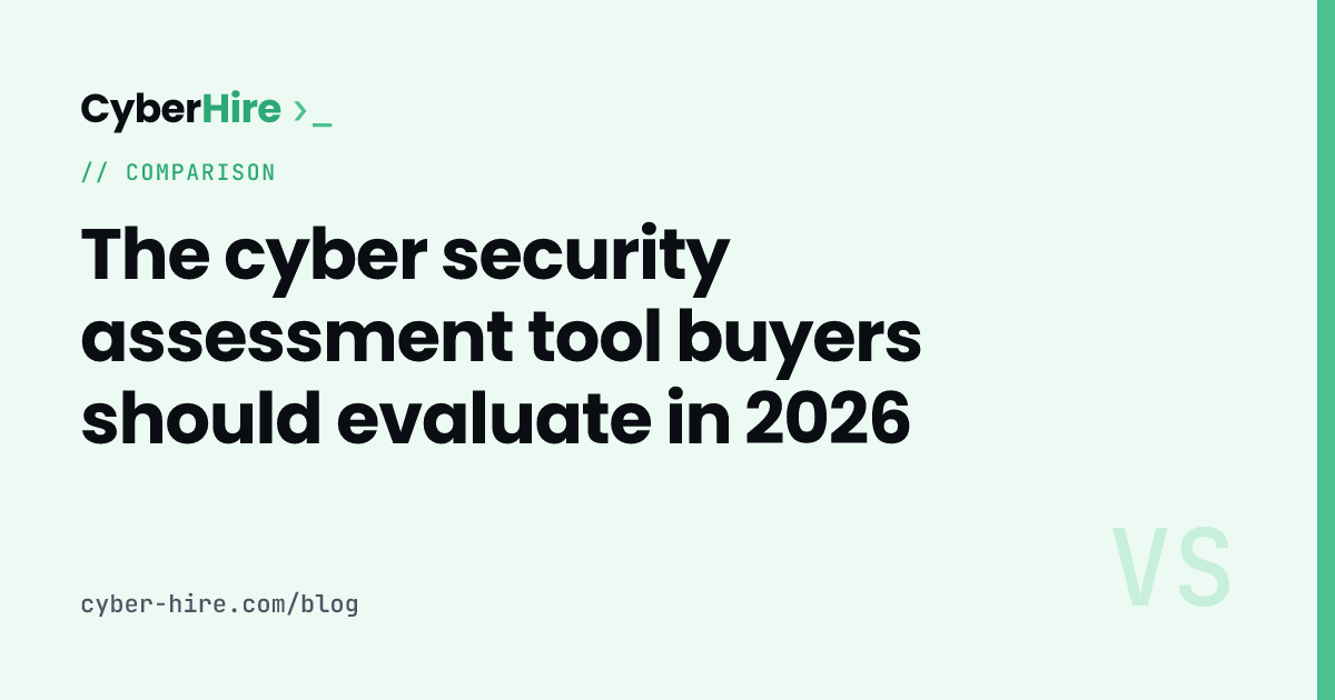 The cyber security assessment tool buyers should evaluate in 2026 ...